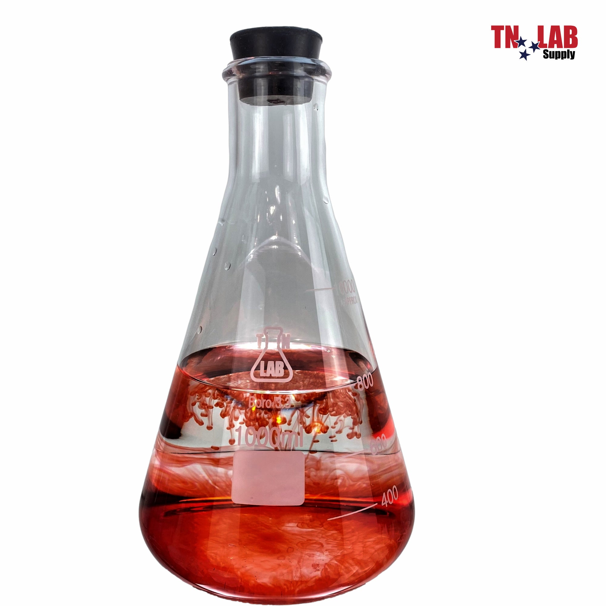 Erlenmeyer Flasks with Rubber Stoppers 100ml 250ml 500ml 1L 2L 3L 5L 10L