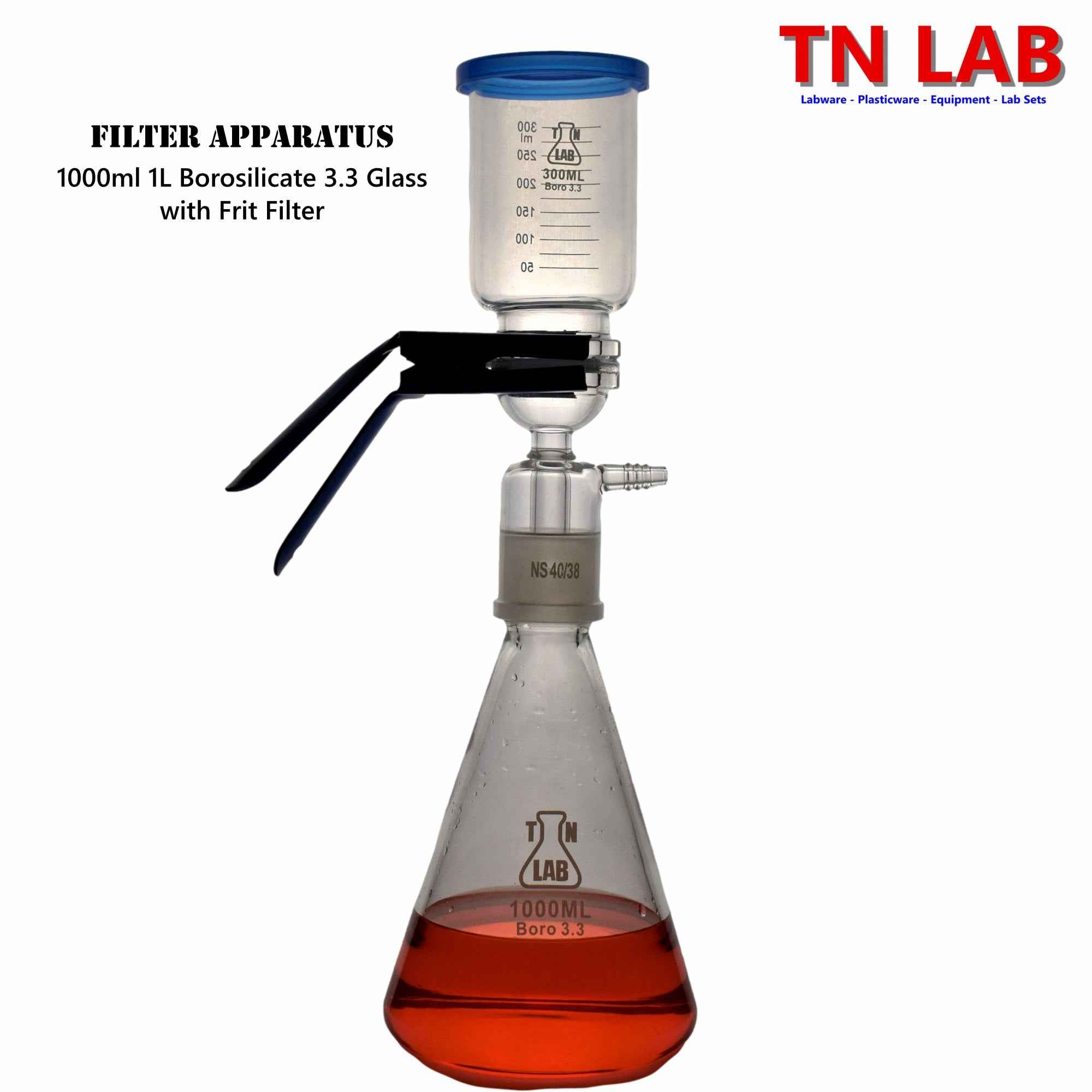 Vacuum Filtration Apparatus Kit Frit Filter Borosilicate Glass 1000ml