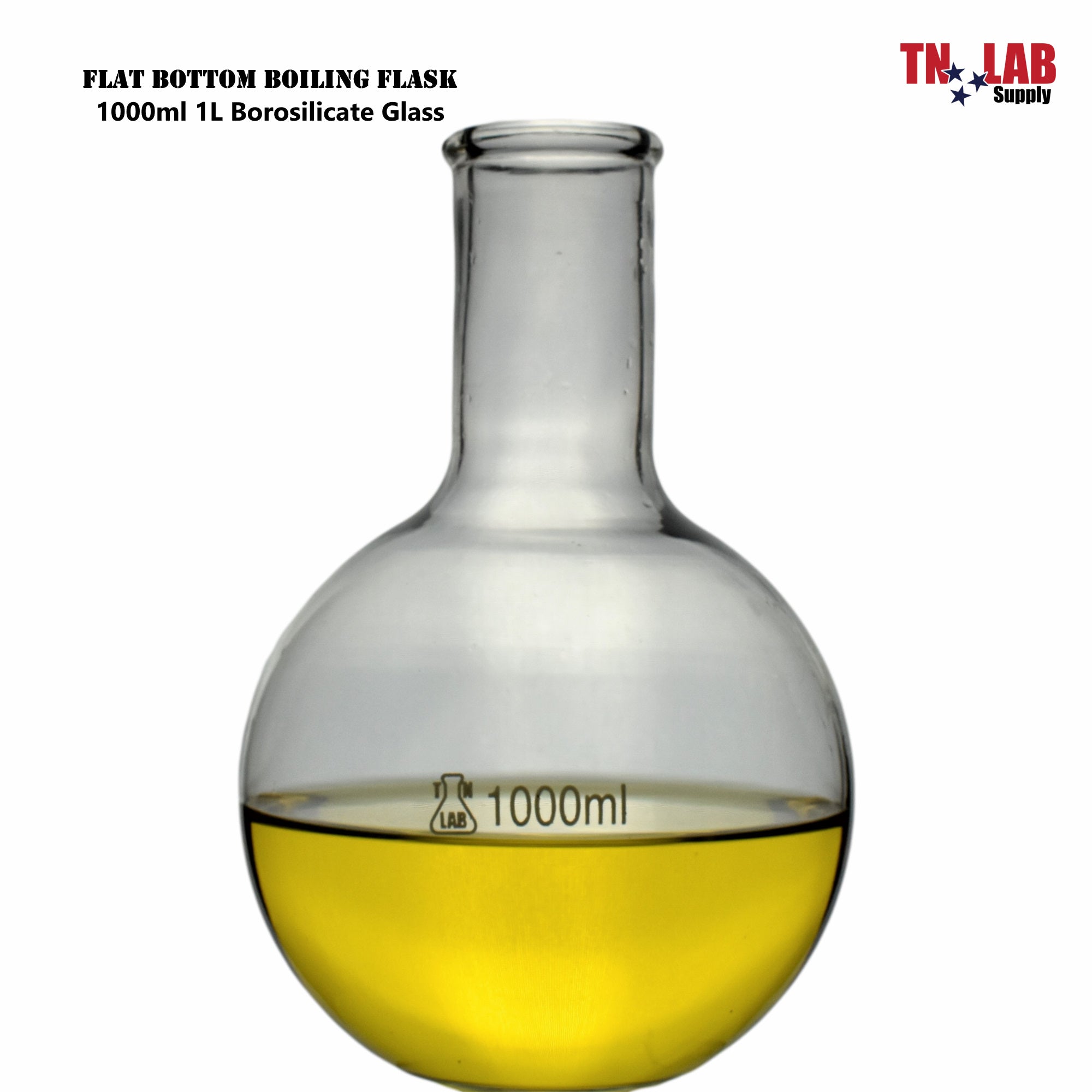 TB LAB Supply Flat Bottom Boiling Florence Flask Borosilicate 3.3 Glass ...