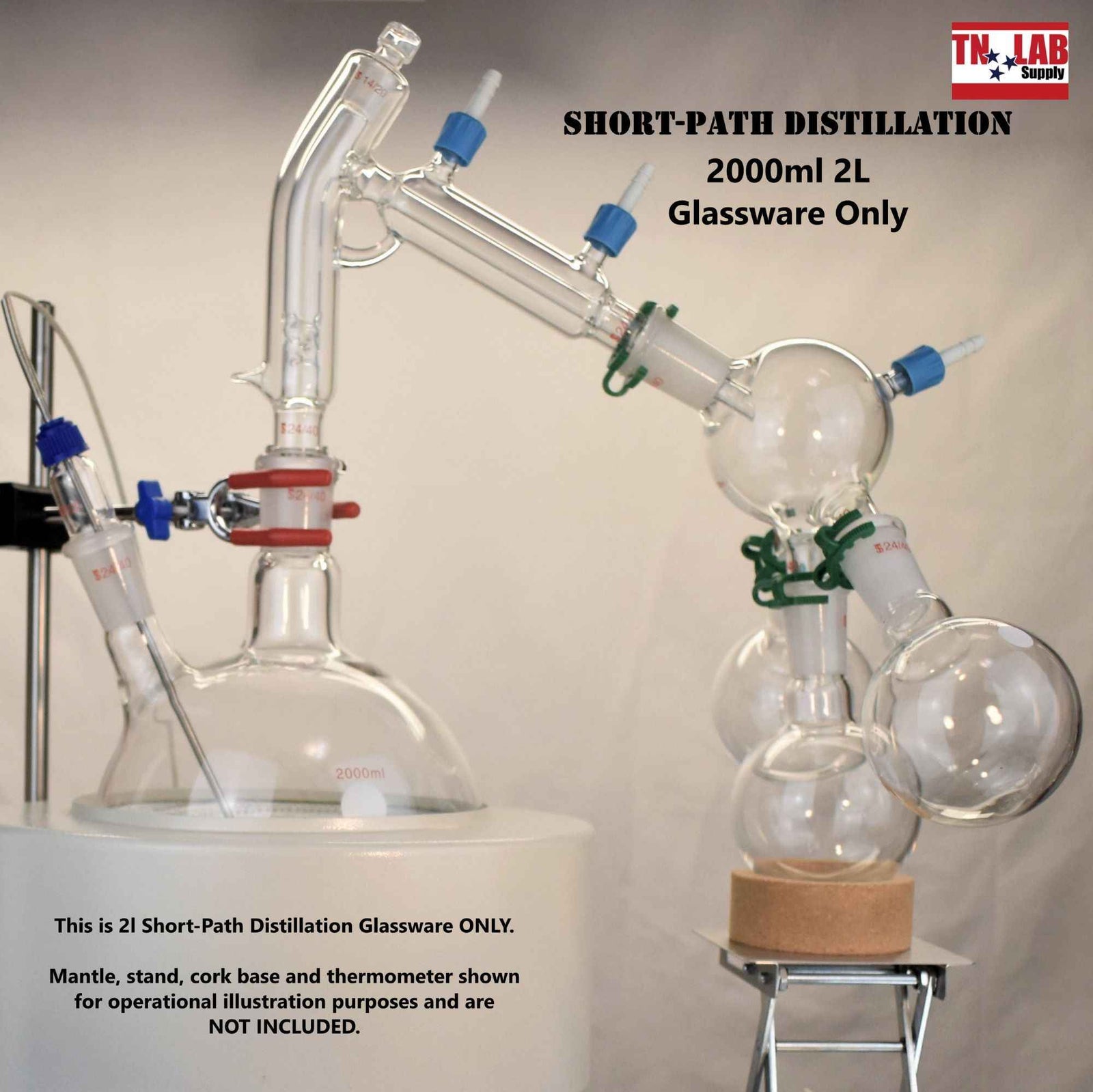 Short-Path Distillation System 2 Liter GLASSWARE ONLY